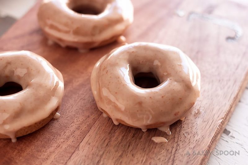 Baked Guava Mimosa Glazed Doughnuts - A Sassy Spoon®