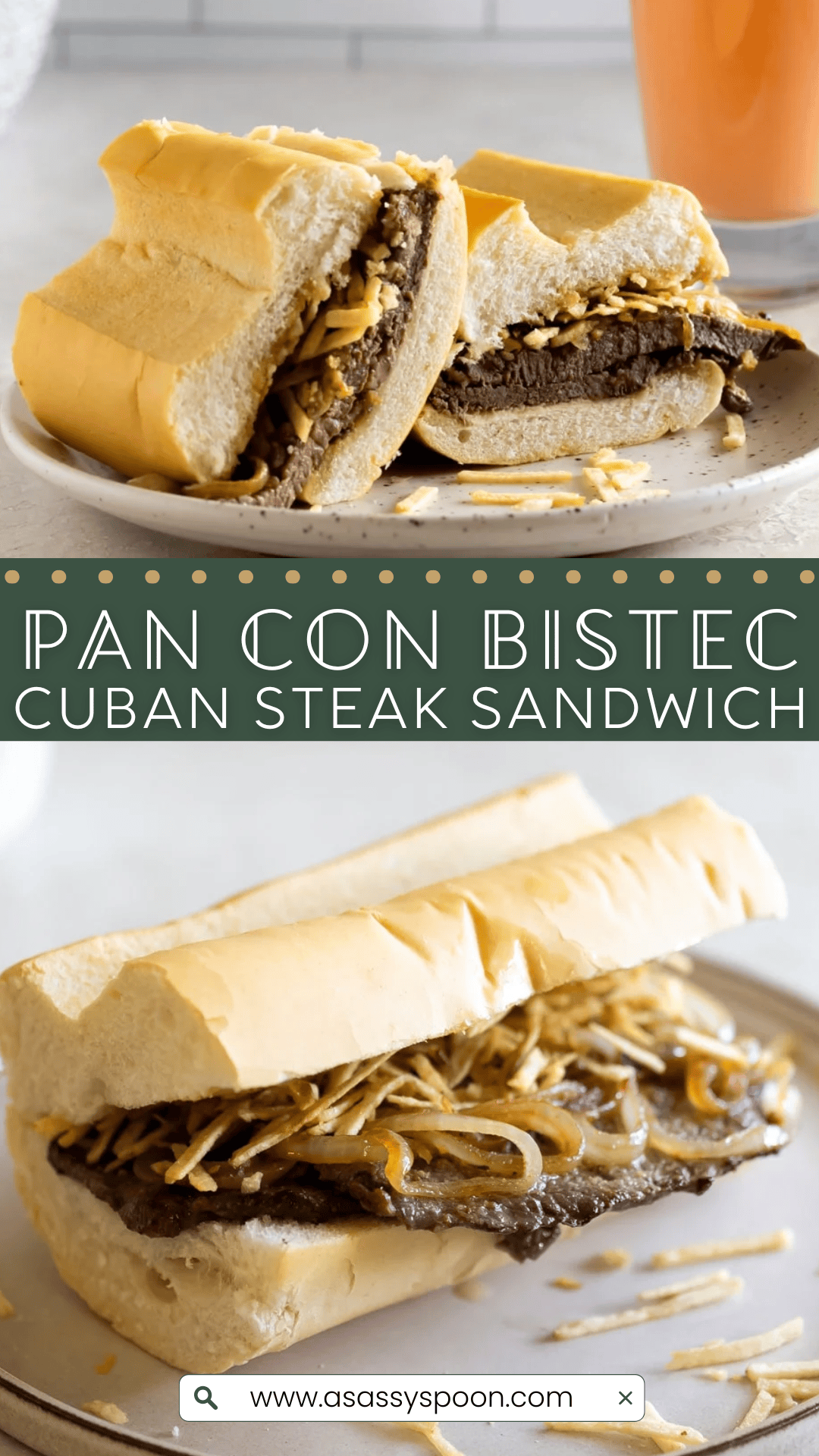 Pan Con Bistec (Miami-Style Cuban Steak Sandwich) - A Sassy Spoon