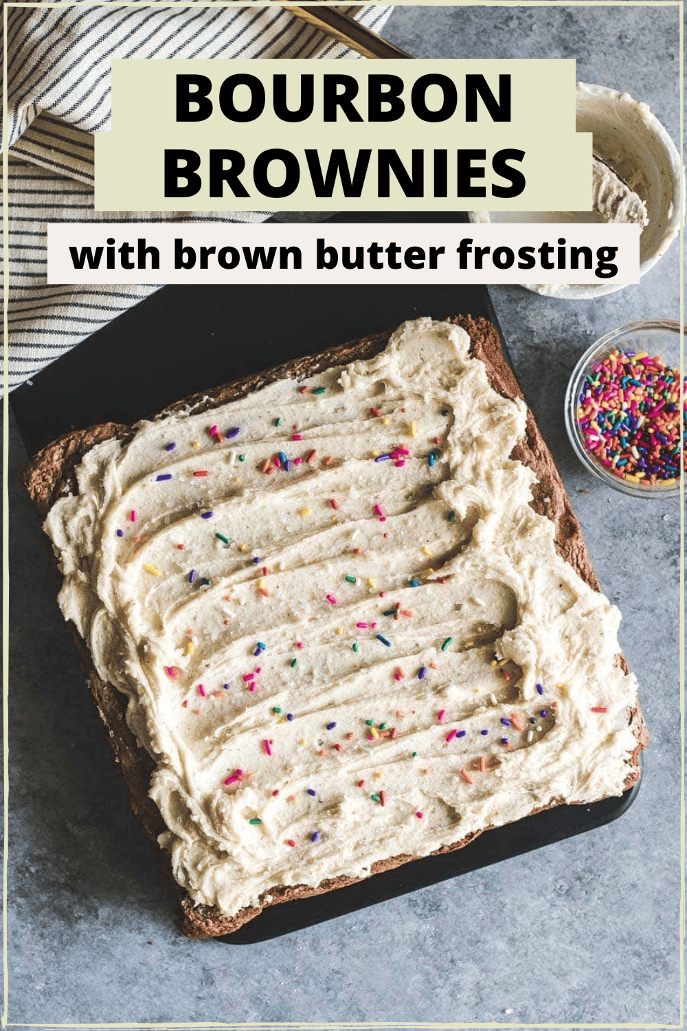 Bourbon Brownies with Brown Butter Frosting - A Sassy Spoon