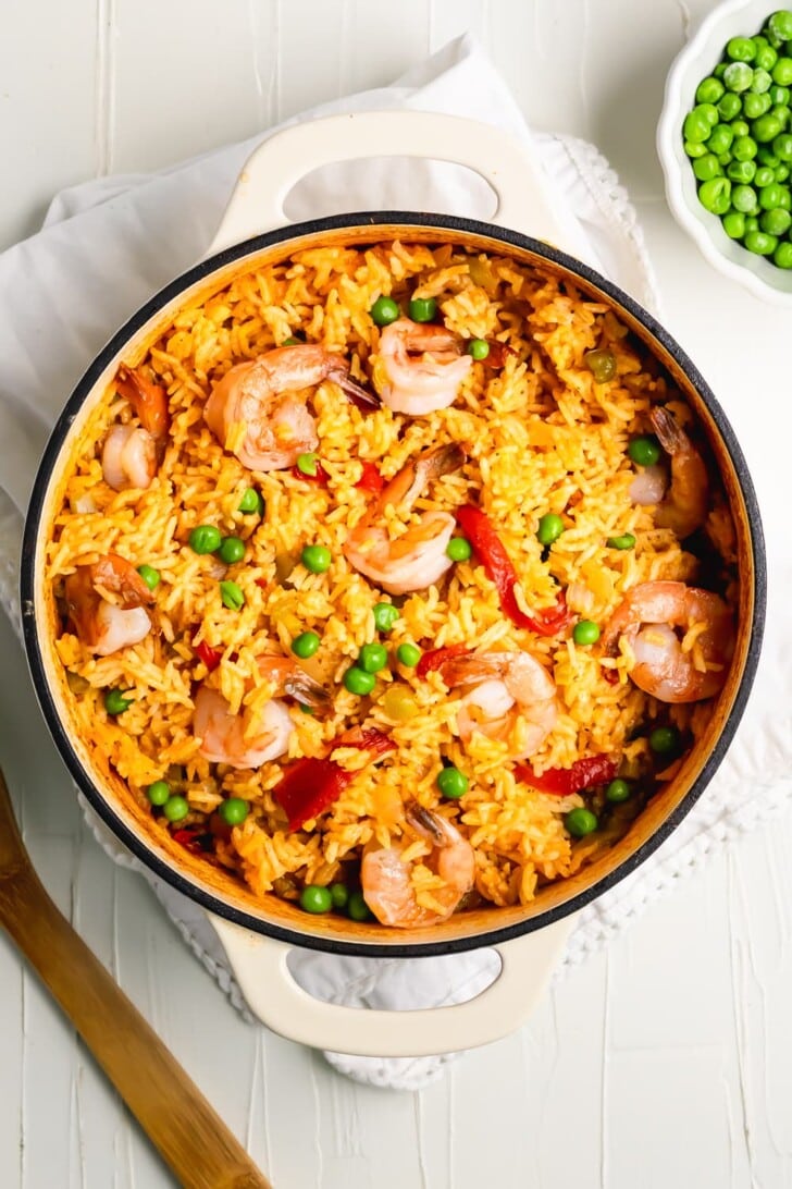 Arroz Con Camarones (Yellow Rice with Shrimp) - A Sassy Spoon