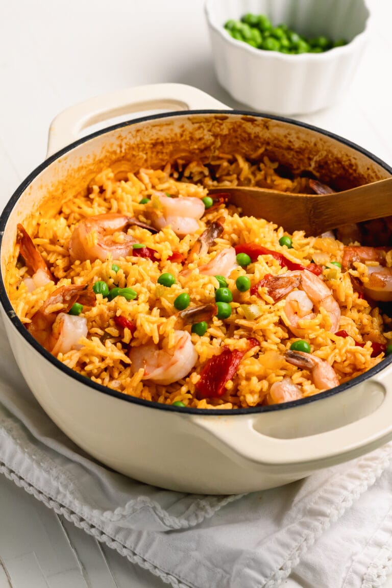 Arroz Con Camarones (Yellow Rice with Shrimp) - A Sassy Spoon