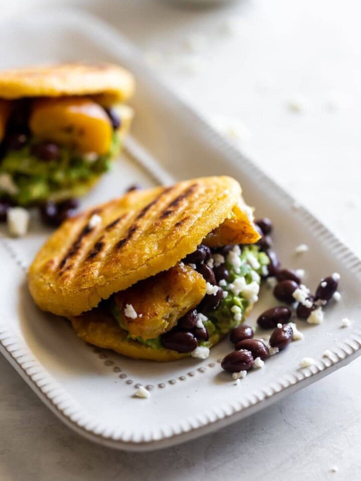 Black Bean, Sweet Plantains + Avocado Arepas - A Sassy Spoon