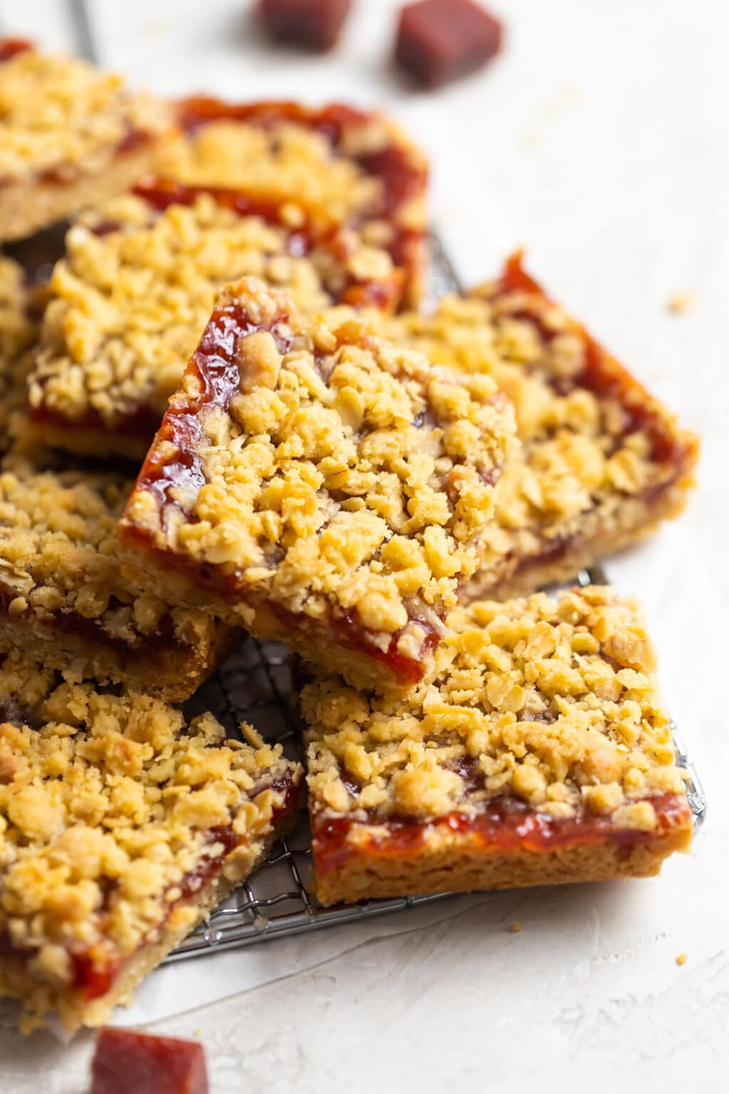 Guava Jam Bars with Coconut Macadamia Oat Crumble Topping