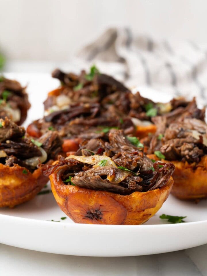 Tostones Rellenos (Cuban Stuffed Plantain Cups) - A Sassy Spoon
