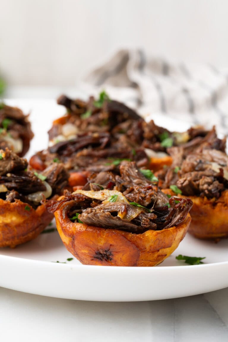 Tostones Rellenos (Cuban Stuffed Plantain Cups) - A Sassy Spoon®