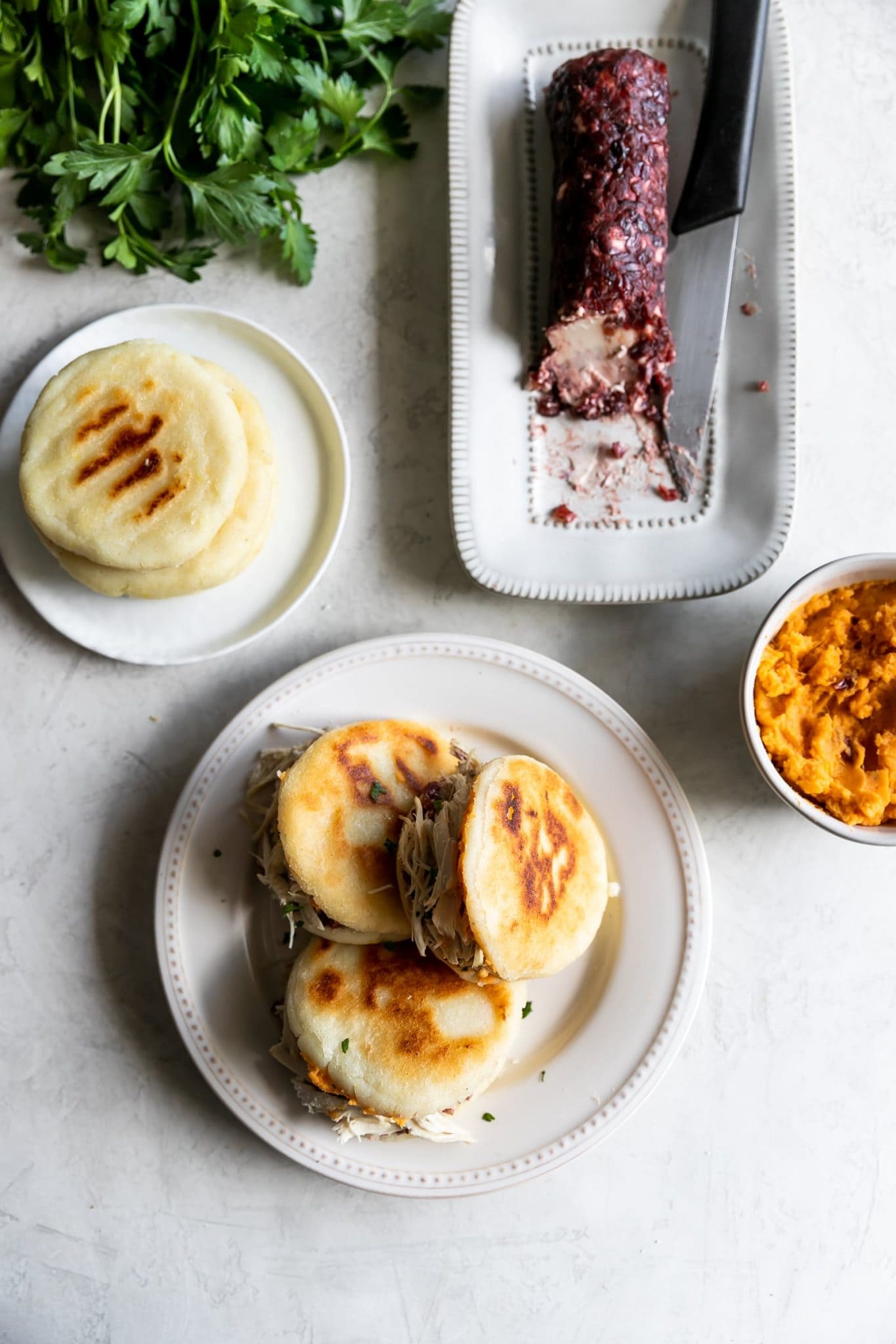 Leftover Turkey Arepas with Cranberry Goat Cheese - A Sassy Spoon®
