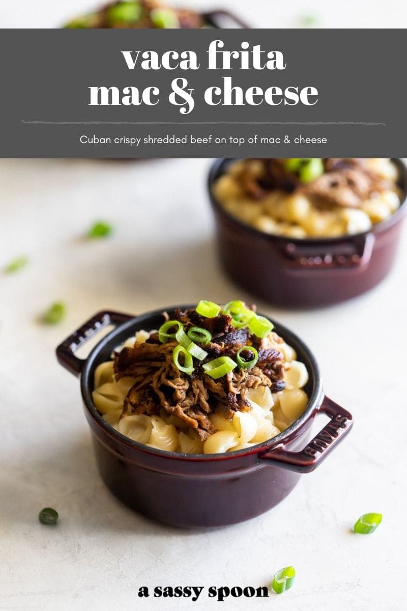 Vaca Frita Mac & Cheese (Crispy Cuban Shredded Beef!) - A Sassy Spoon